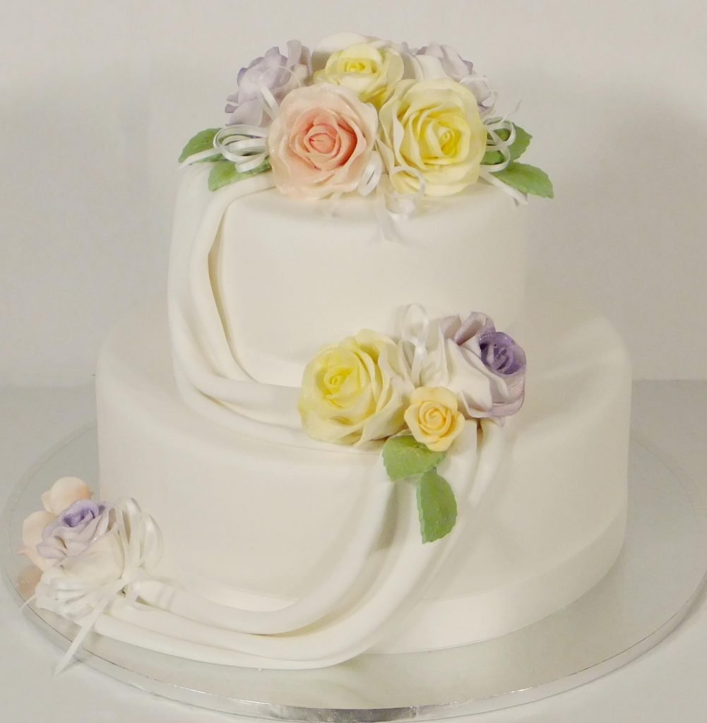 Two Tier Drape - Kidd's Cakes & Bakery